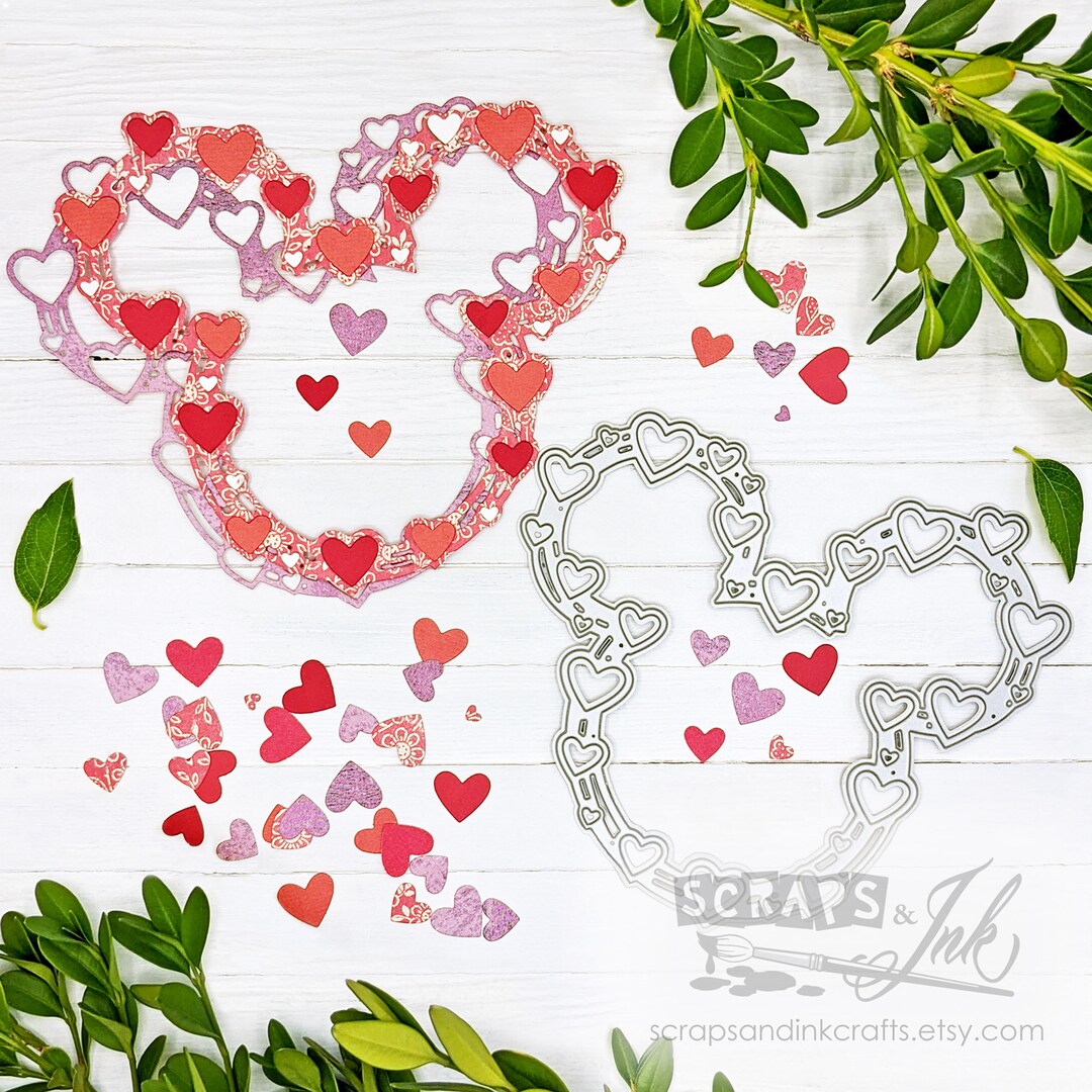 HEART WREATH Metal Cutting Die for Papercrafts, Scrapbooks, Cards ...