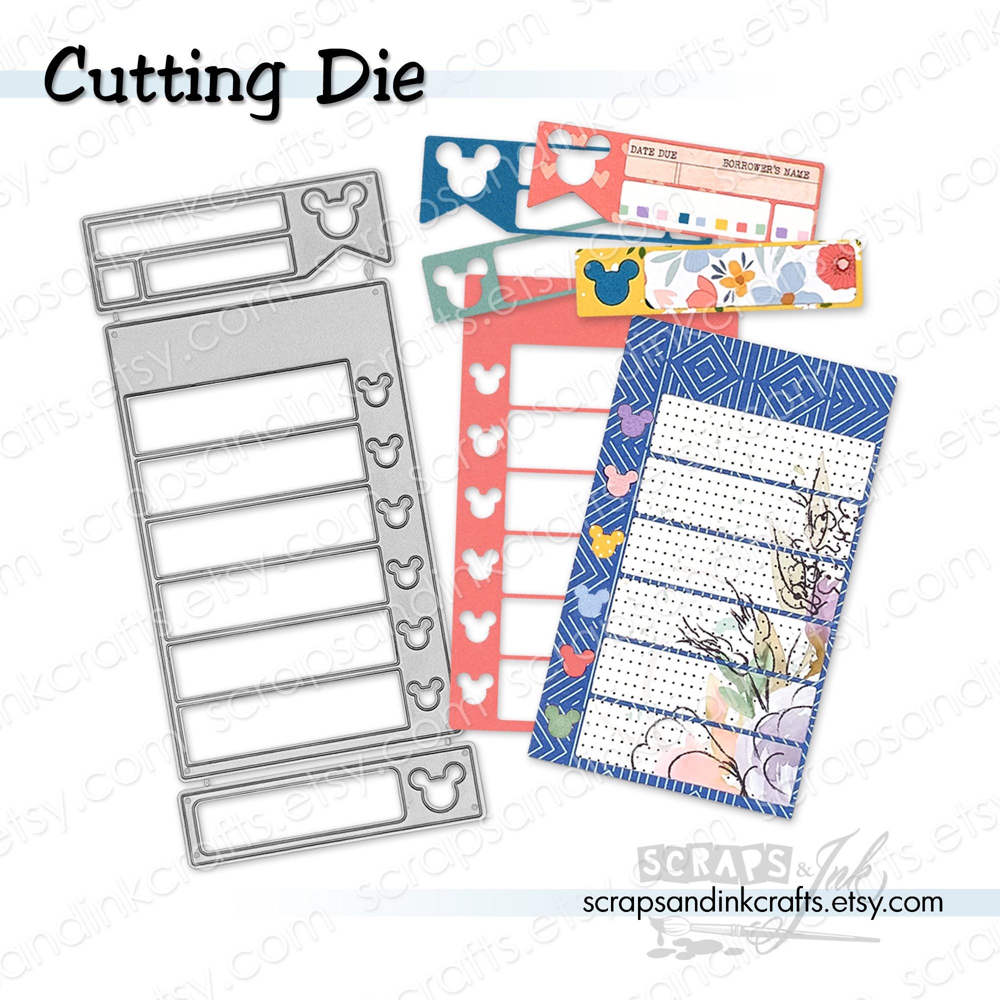 LISTS & LABELS Set of 3 Metal Cutting Dies for Papercrafts, Scrapbooks ...
