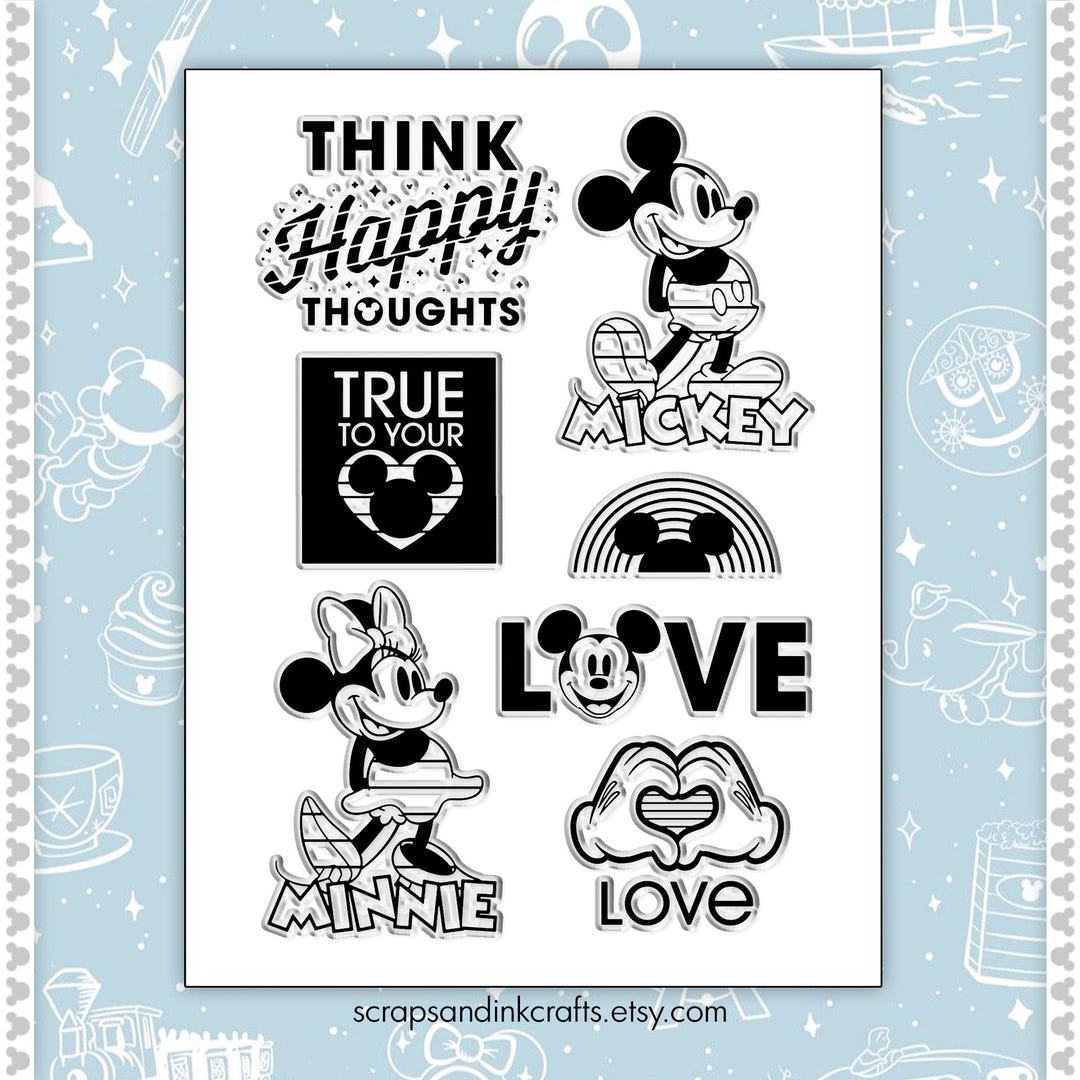 HAPPY THOUGHTS Clear Cling Mount Stamp Set for Disney-inspired ...