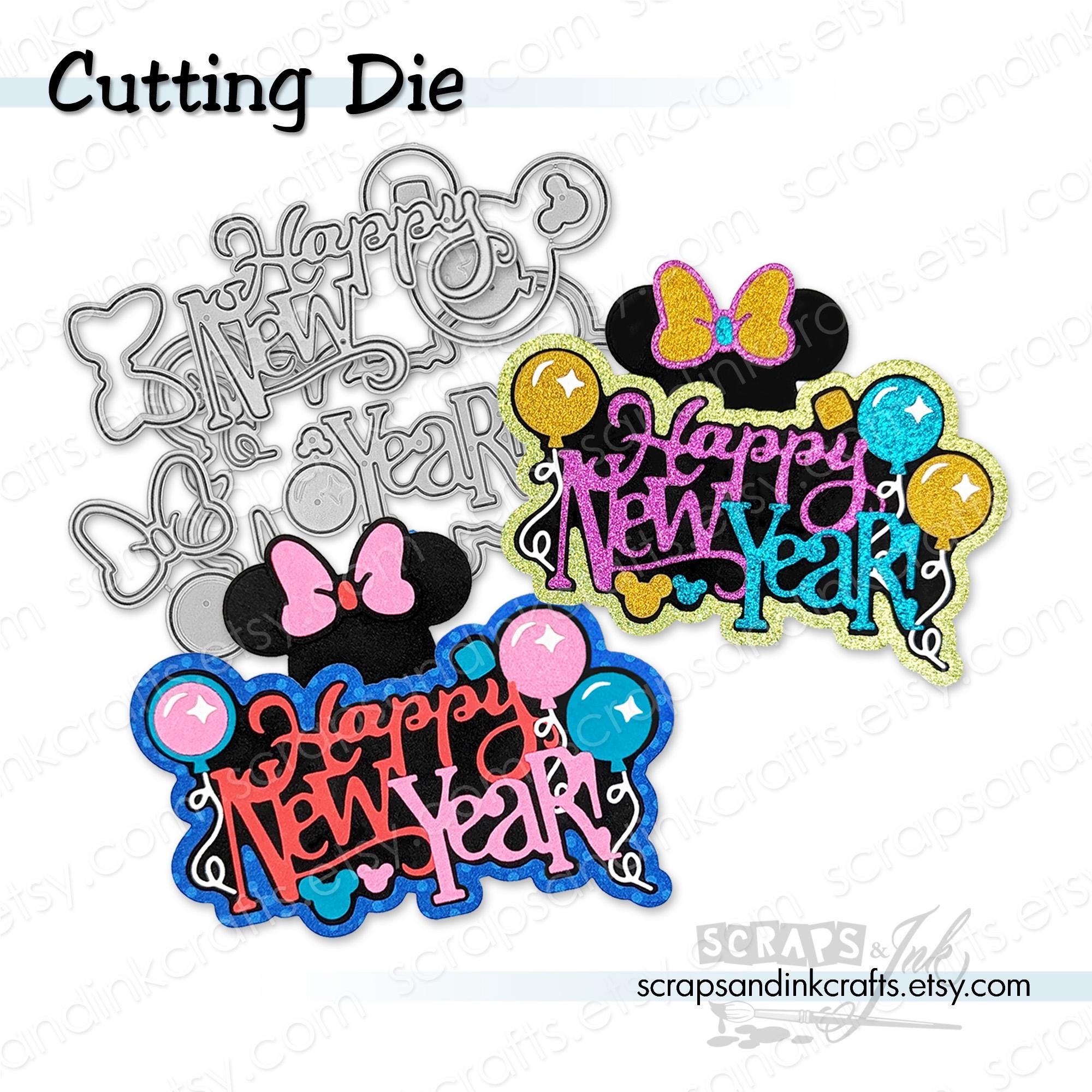 HAPPY NEW YEAR Set of 12 Metal Cutting Dies for Papercrafts, Scrapbooks ...