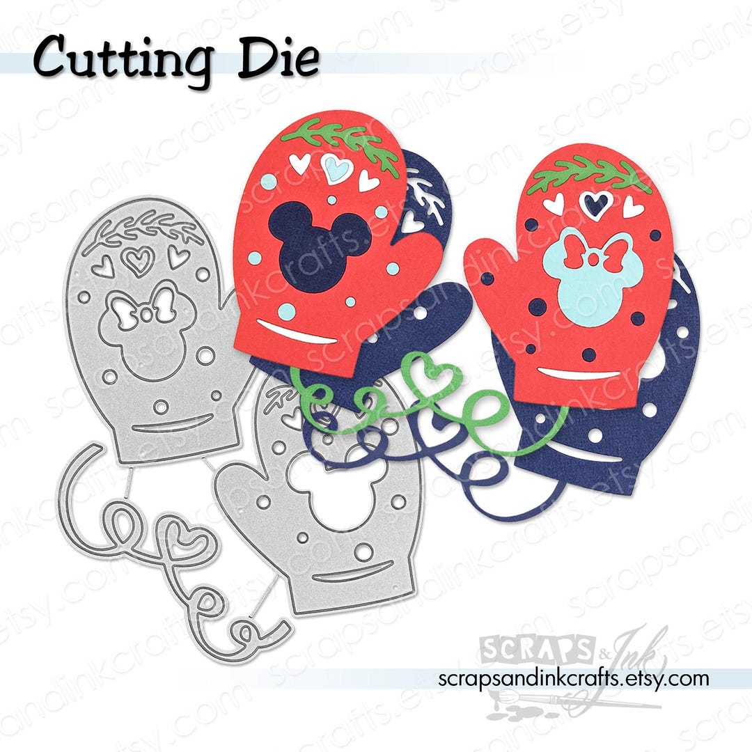 MOUSE MITTENS Set of 3 Metal Cutting Dies for Papercrafts, Scrapbooks ...