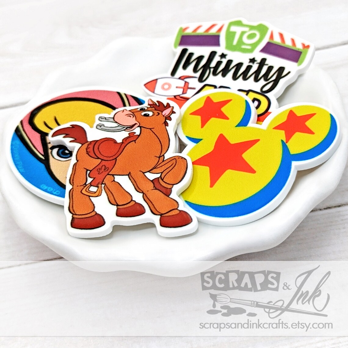 TOY STORY #4 Set of 4 Acrylic Embellishments for Disney-themed Crafts ...