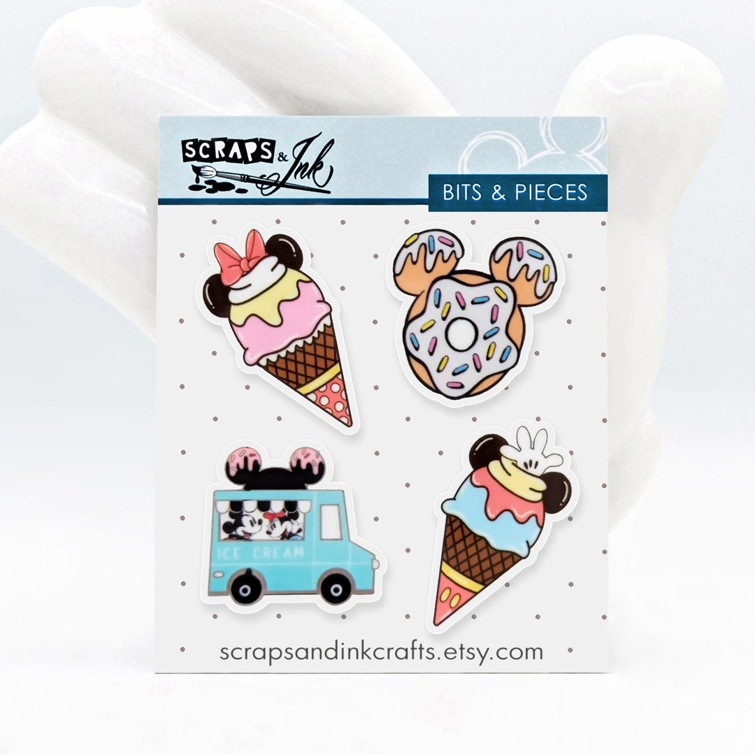 SUGAR RUSH Set of 4 Acrylic (planar Resin) Embellishments for Disney ...