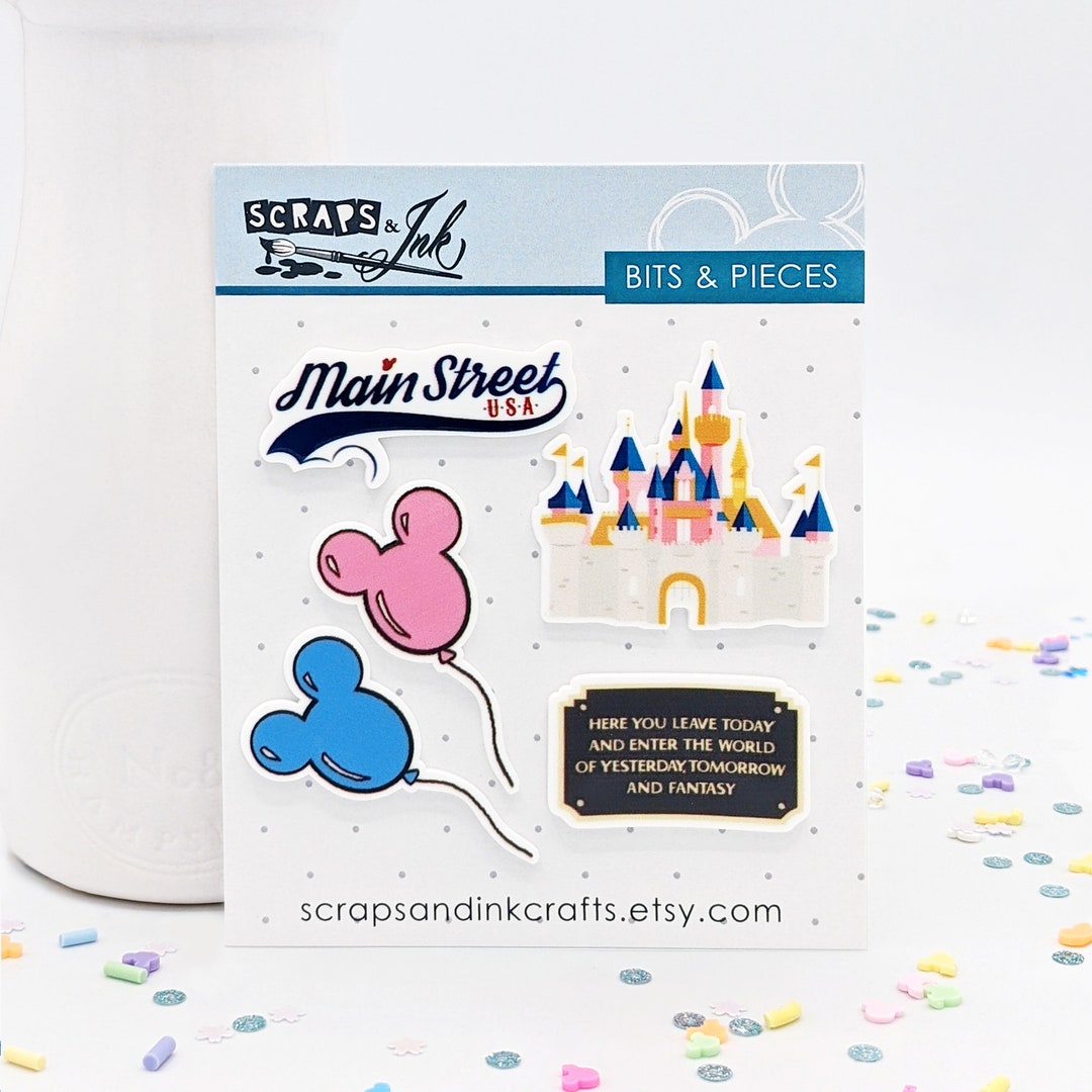 DISNEYLAND CASTLE Set of 5 Acrylic Embellishments for Disney-themed ...