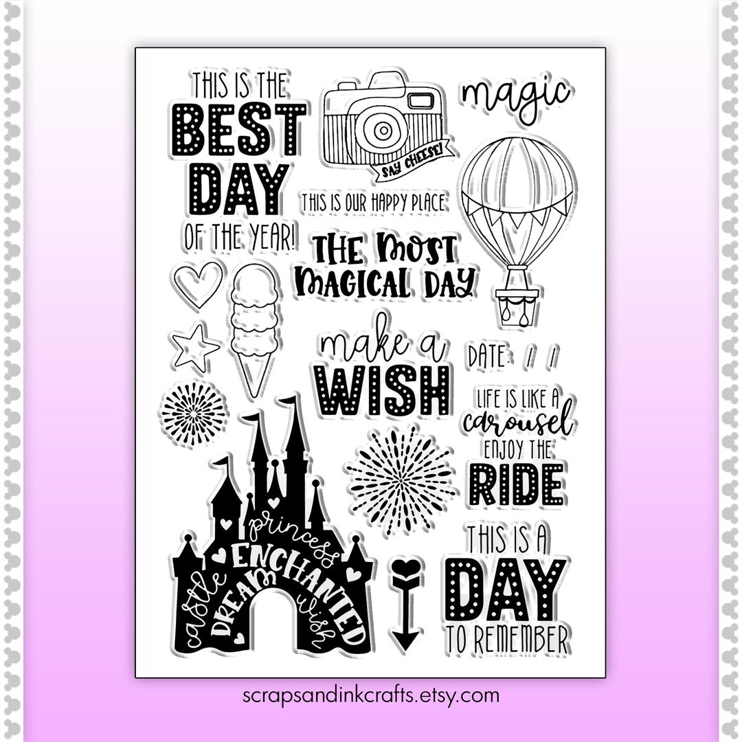 BEST DAY Disney-inspired Clear Cling Mount Stamp Set for Papercrafts ...
