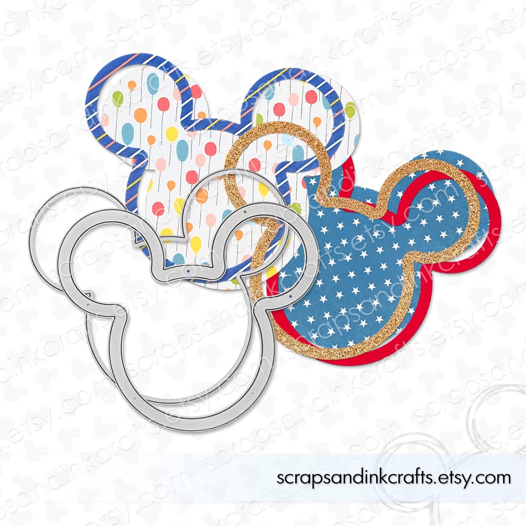 LARGE 6 MOUSE SHAKER exclusive Set of 2 Metal Cutting Dies for Crafts ...