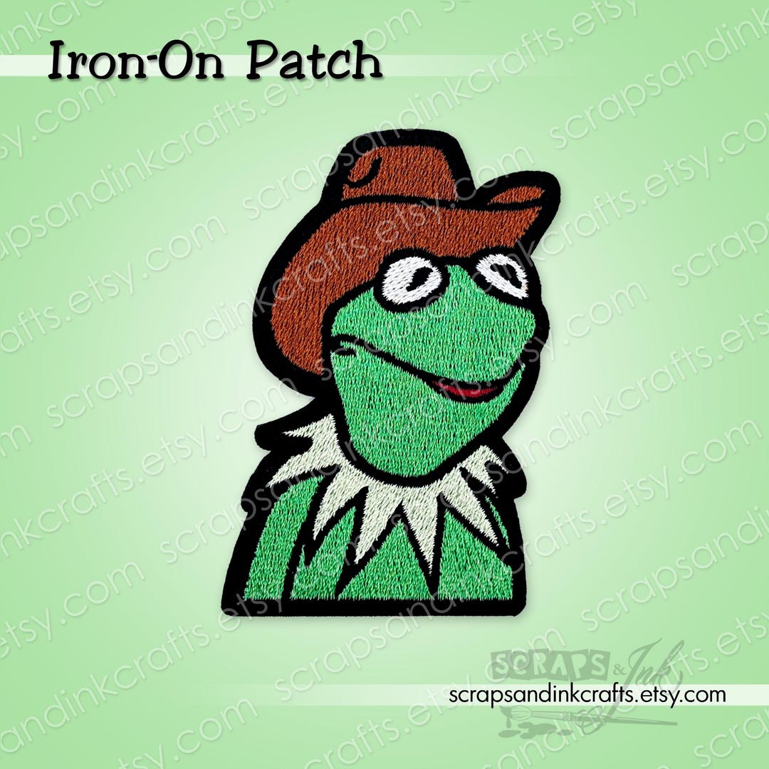 COWBOY KERMIT Embroidered Iron-on Patch for Clothing, Hats, Backpacks ...