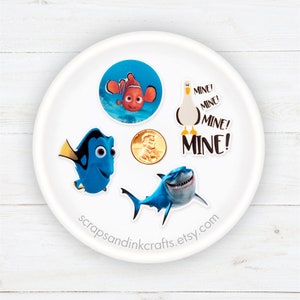 FINDING NEMO Set of 4 Acrylic Embellishments for Disney-themed Crafts ...