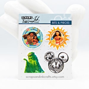 MOANA #1 Set of 4 Acrylic Embellishments for Disney-themed Crafts ...