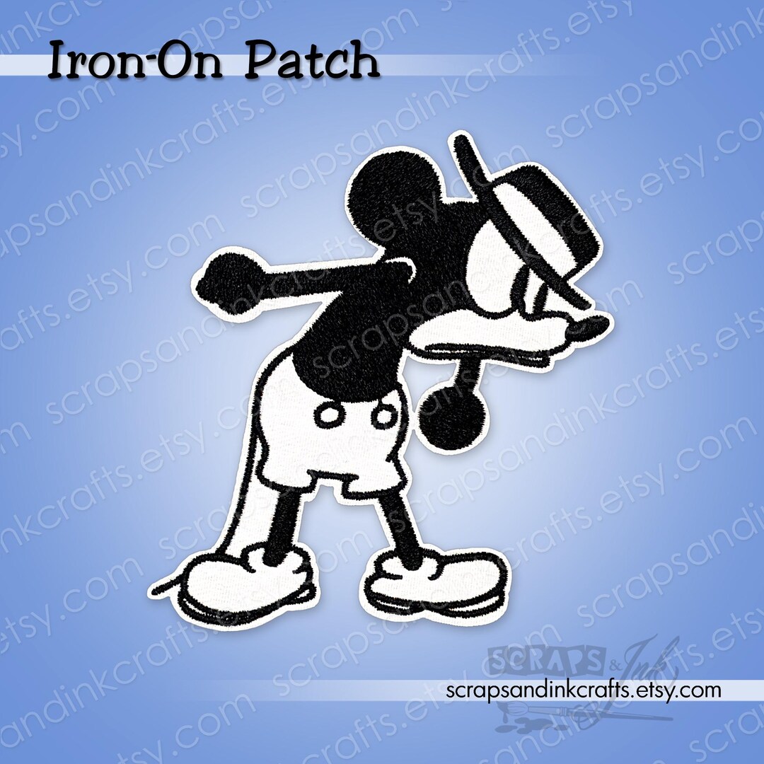 GANGSTER MICKEY Embroidered Iron-on Patch for Clothing, Hats, Backpacks ...