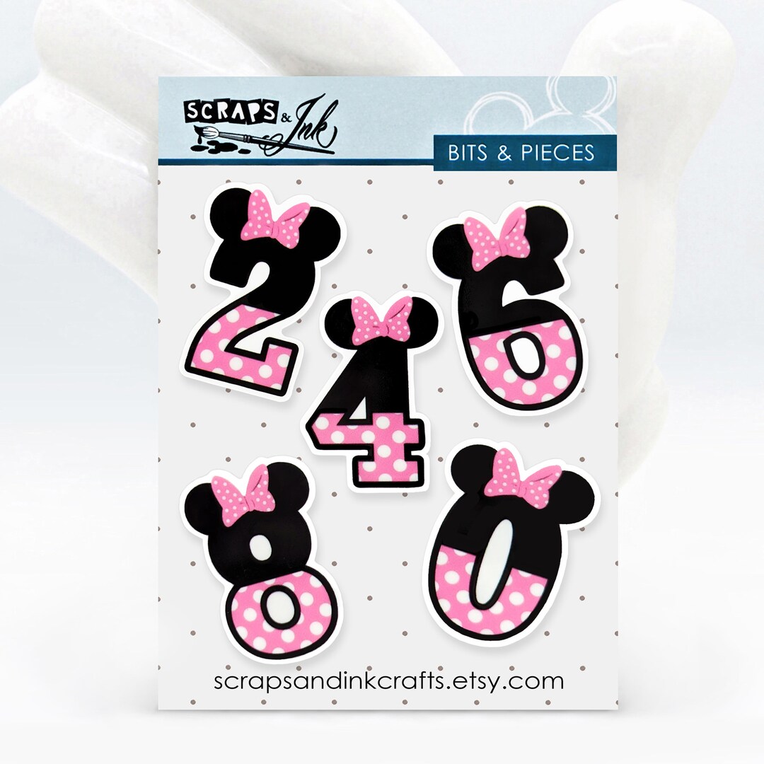 MINNIE NUMBERS/EVEN Set of 5 Printed Acrylic planar Resin ...