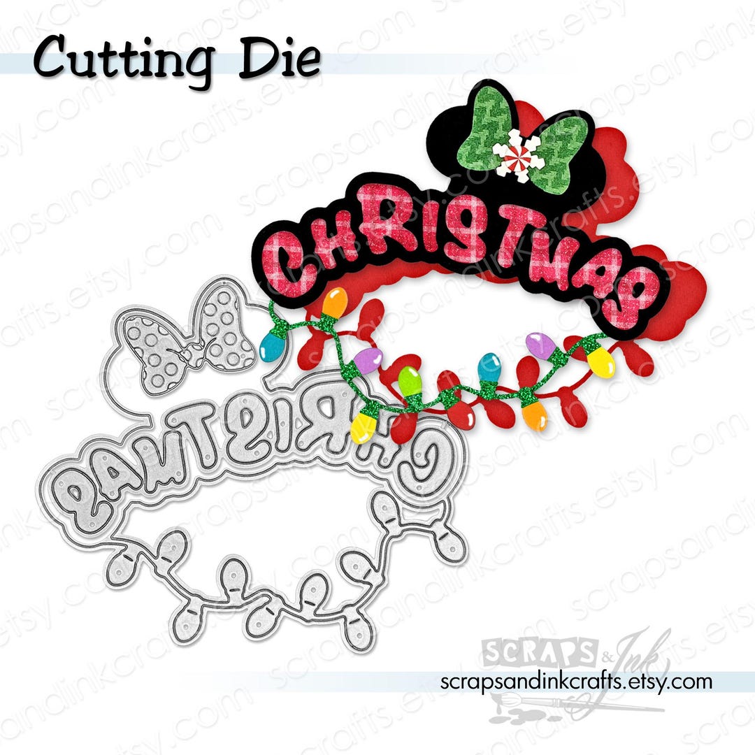 MINNIE CHRISTMAS Set of 3 Metal Cutting Dies for Papercrafts, Cards ...