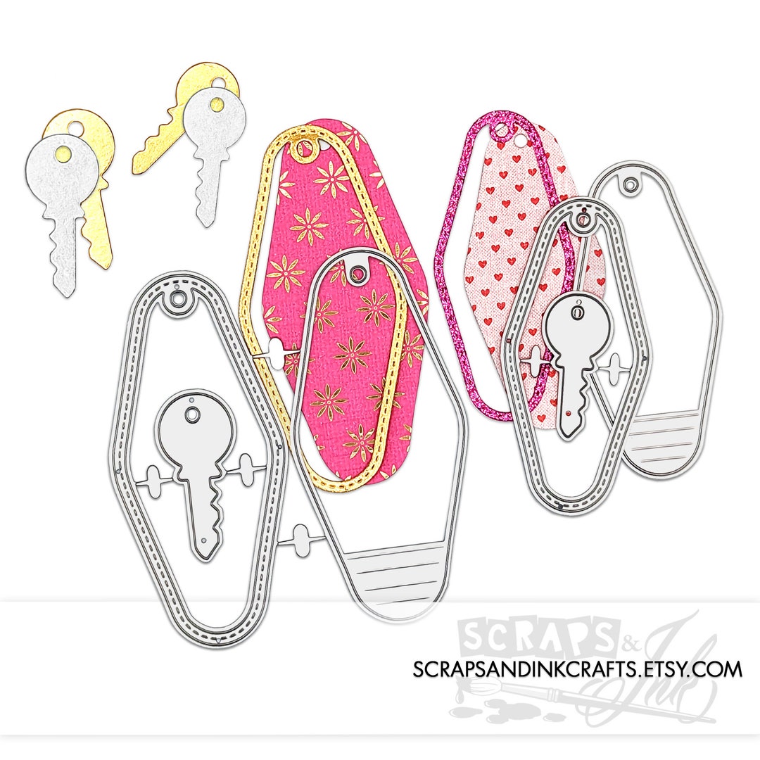 HOTEL ROOM/CAR Key Shaker Set of 6 Metal Cutting Dies for Papercrafts ...