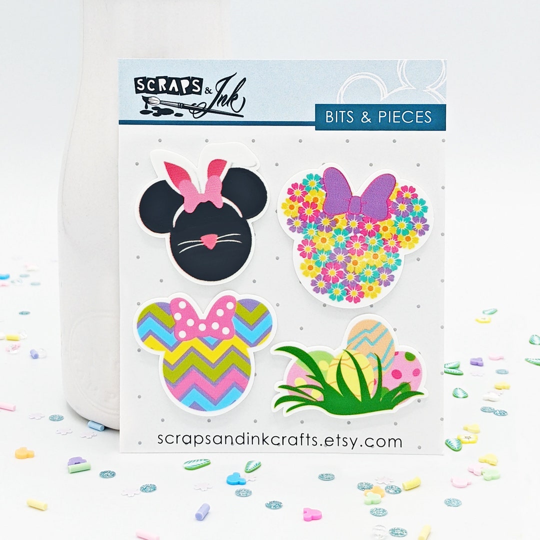 HOPPY EASTER Set of 4 Acrylic Embellishments for Disney-themed Crafts ...