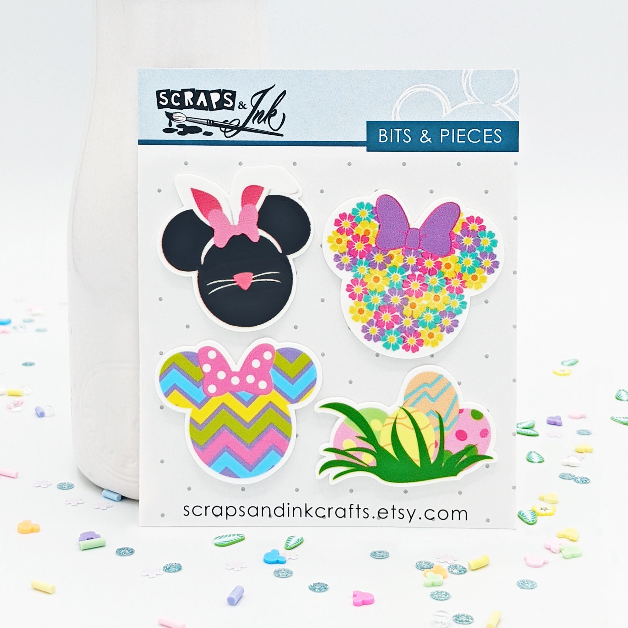 HOPPY EASTER Set of 4 Acrylic Embellishments for Disney-themed Crafts ...