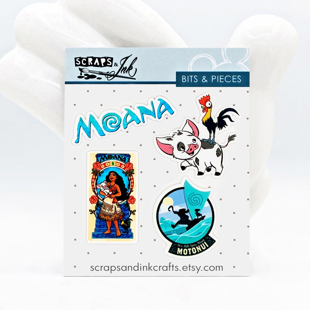 MOANA #2 Set of 4 Acrylic Embellishments for Disney-themed Crafts ...