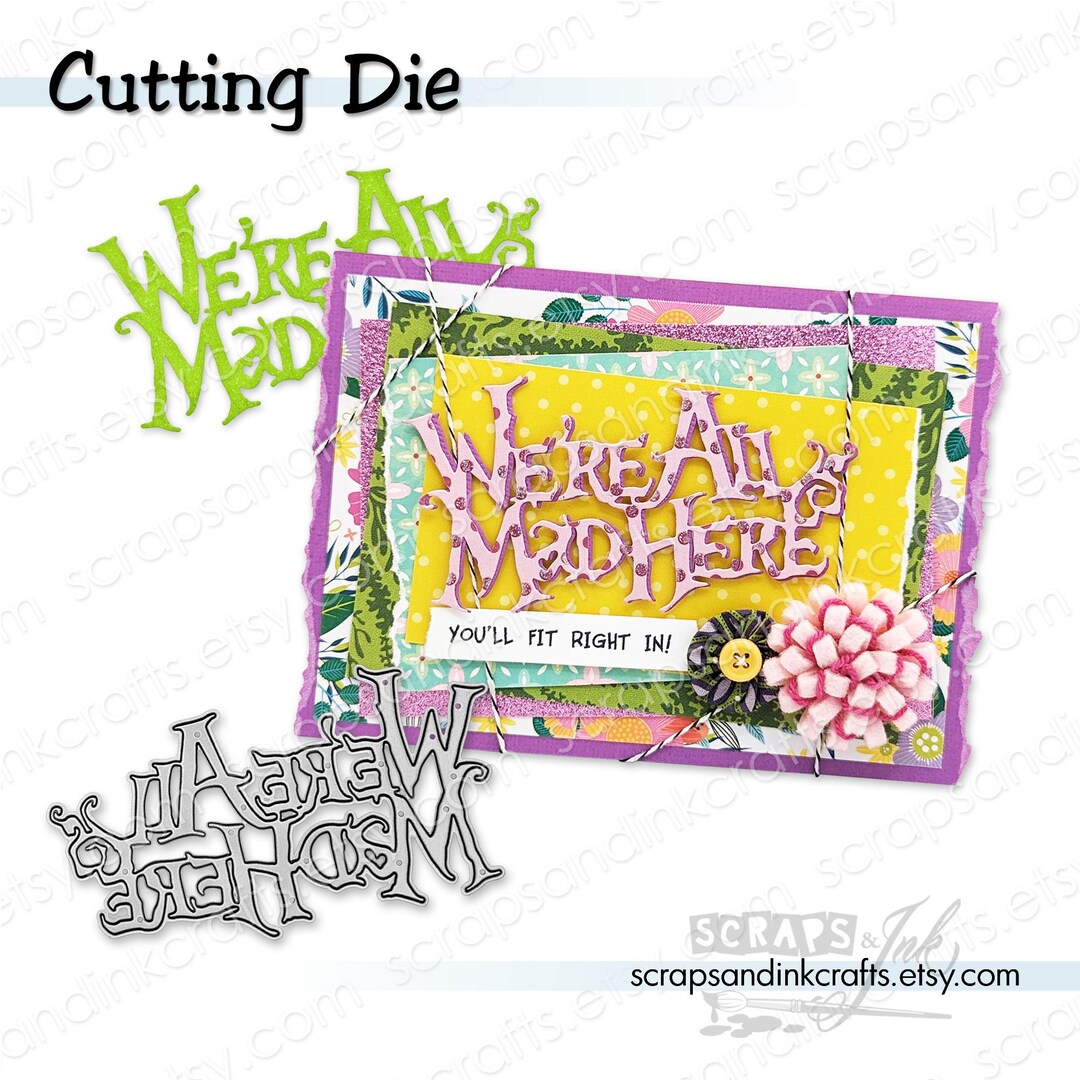 All MAD Phrase/alice in Wonderland Metal Cutting Die for Papercrafts ...