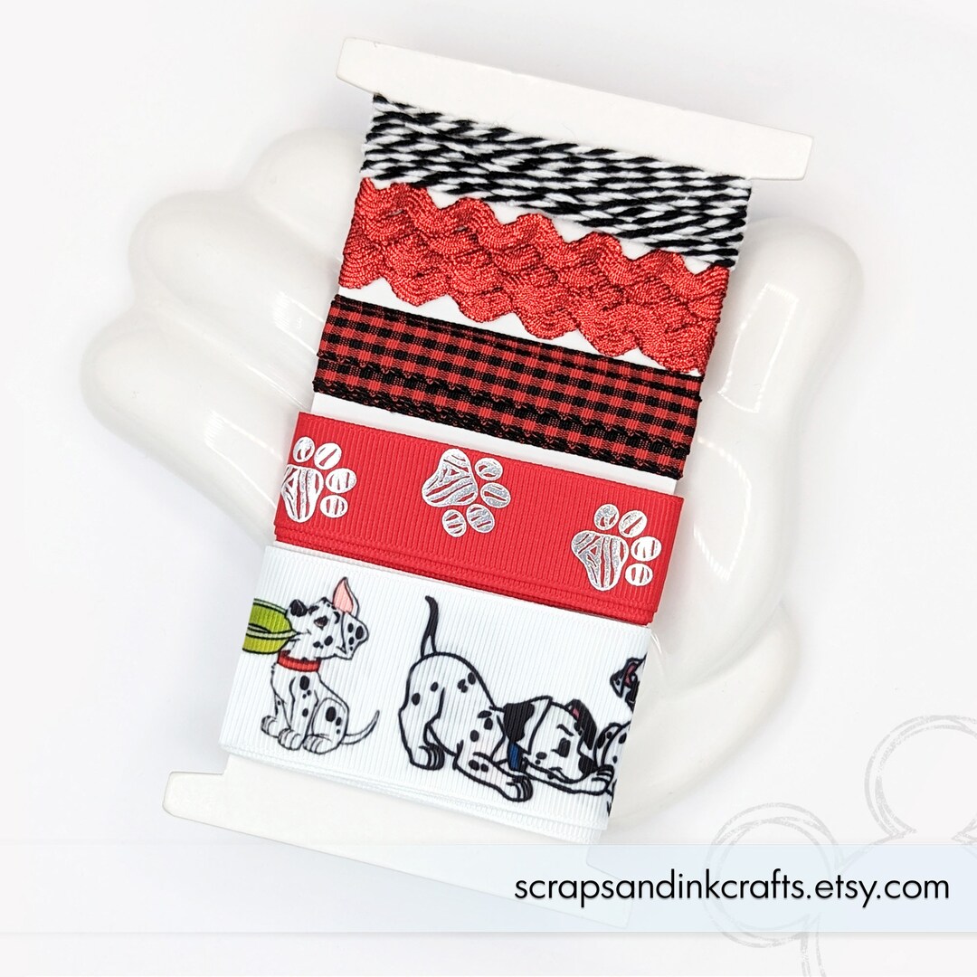 DALMATIANS Set of 5 Coordinating Ribbons & Trim for Disney-inspired ...