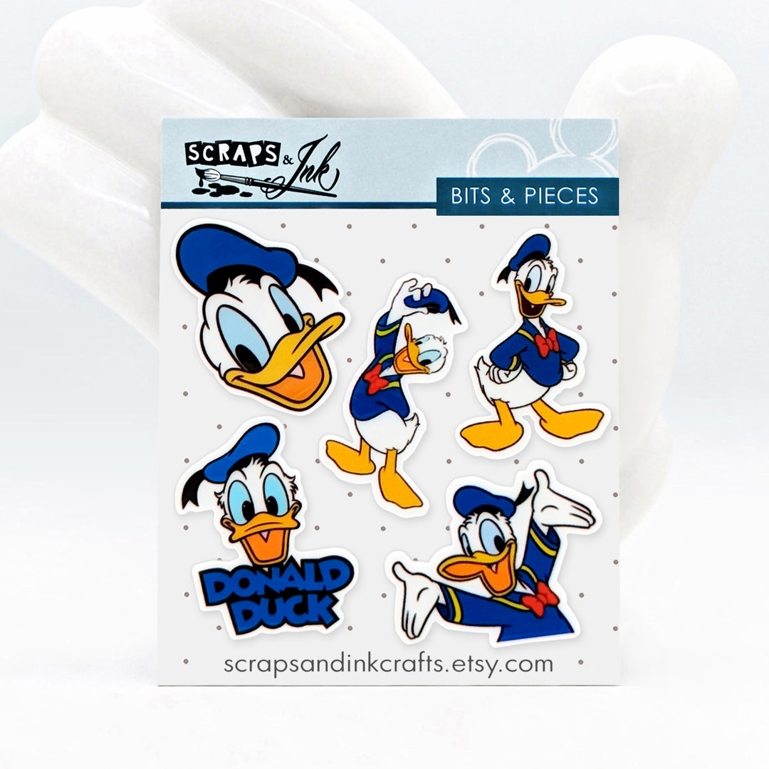 DONALD DUCK Set of 5 Printed Acrylic Embellishments for Disney-themed ...