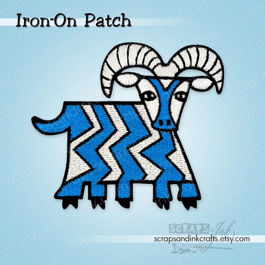FIVE-LEGGED GOAT *exclusive! Embroidered Iron-on Patch for Crafts, Hats ...