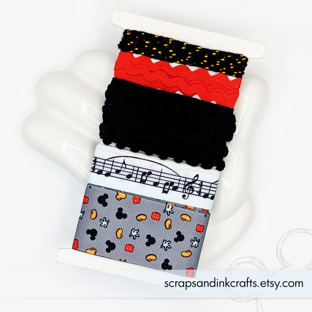 CLASSIC MOUSE 2 Set of 5 Coordinating Ribbons & Trim for Disney ...