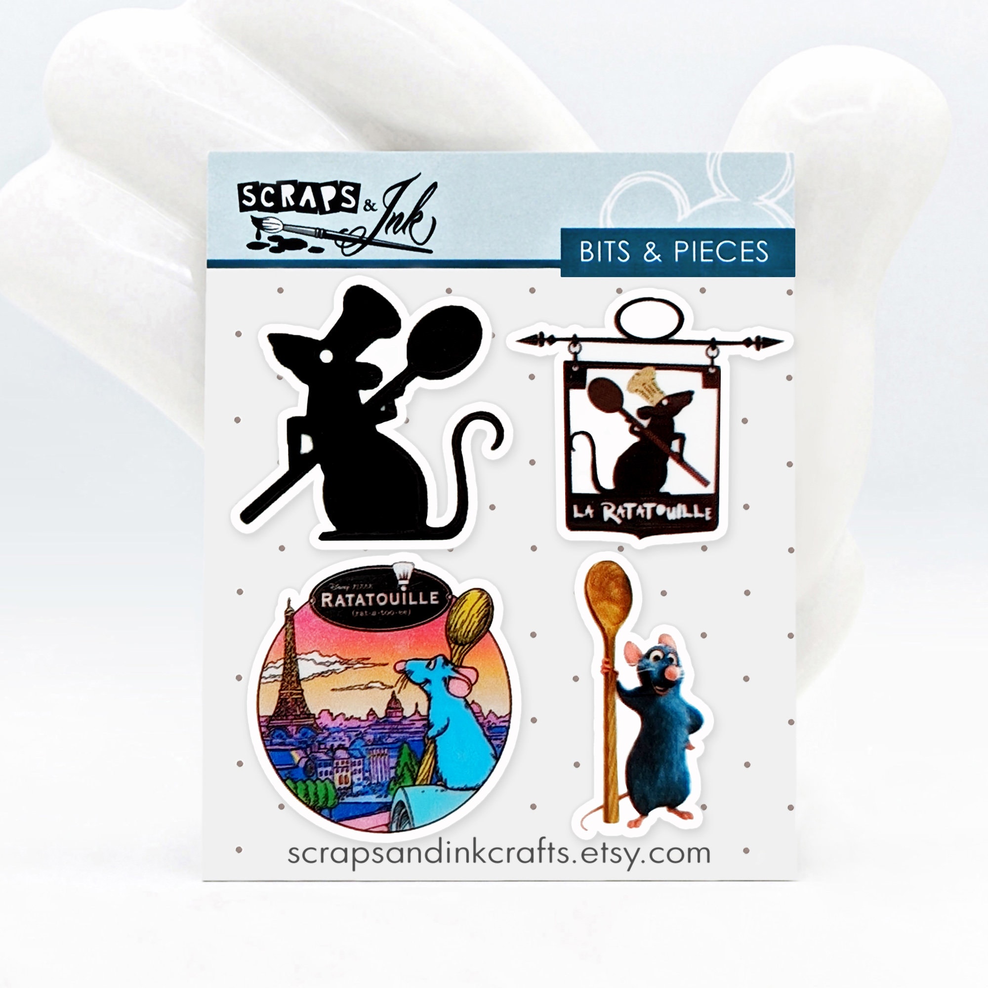 RATATOUILLE Set of 4 Printed Acrylic (planar Resin) Embellishments for ...