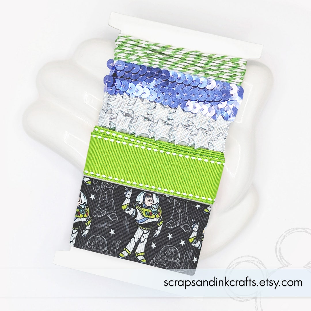BUZZ LIGHTYEAR Set of 5 Coordinating Ribbons & Trim for Disney-inspired ...