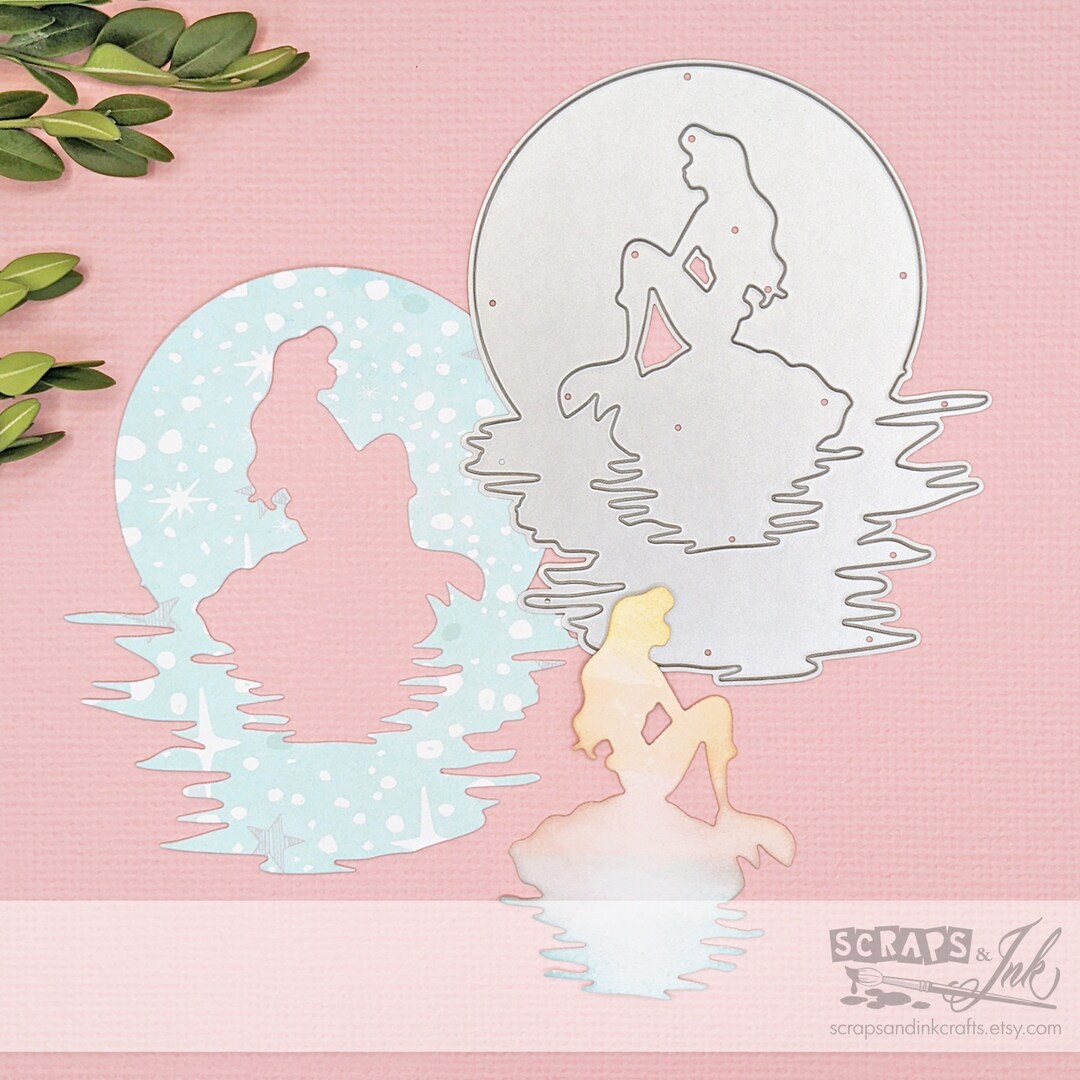 ARIEL/MERMAID SILHOUETTE Metal Cutting Die for Papercrafts, Scrapbooks ...