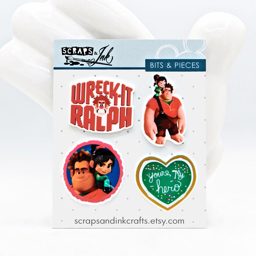 WRECK IT RALPH Set of 4 Acrylic Embellishments for Disney-themed Crafts ...