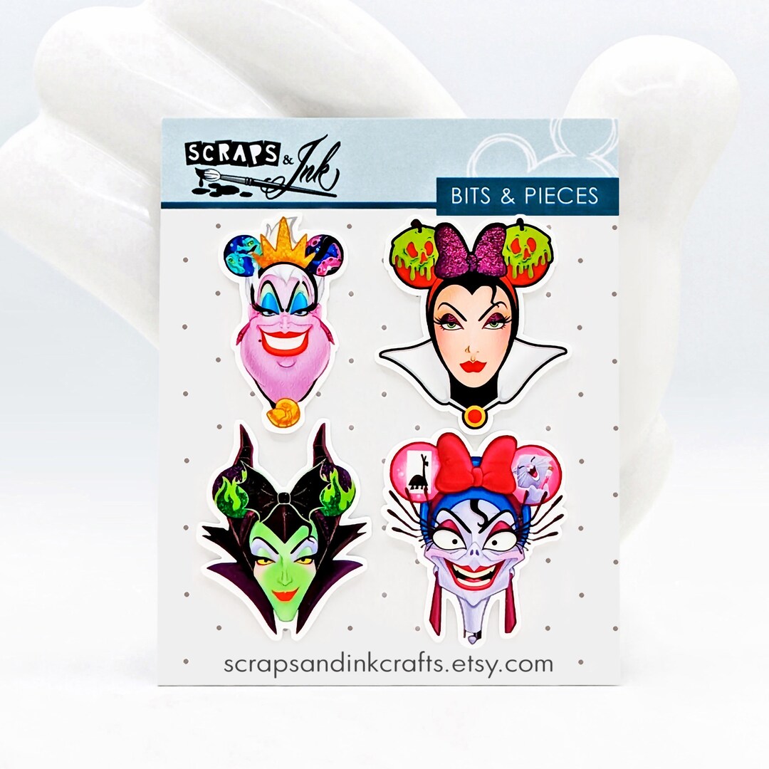 EVIL EARS Set of 4 Acrylic Embellishments for Disney-themed Crafts ...