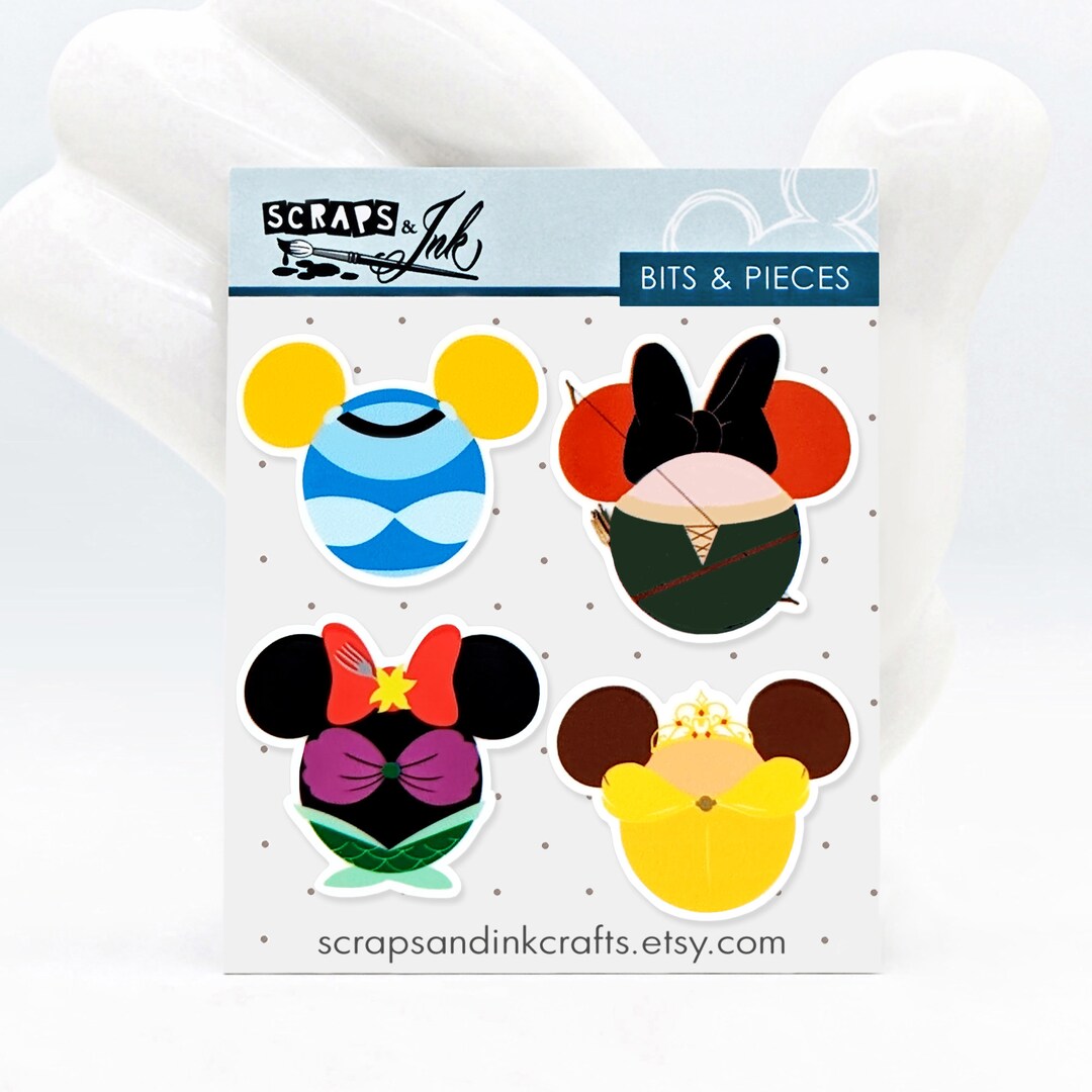 CHARACTER HEADS/PRINCESS Set 2 Set of 4 Acrylic Embellishments for ...