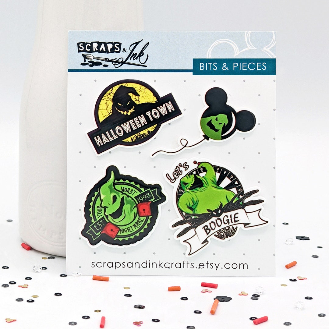 OOGIE BOOGIE Set of 4 Printed Acrylic Embellishments for Disney ...