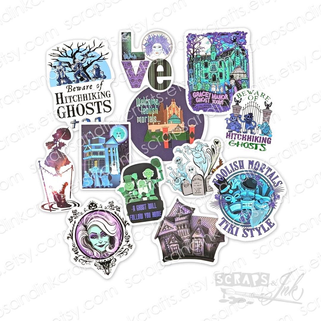 HAUNTED MANSION STICKERS Set #2 Set of 12 Water-resistant Stickers for ...