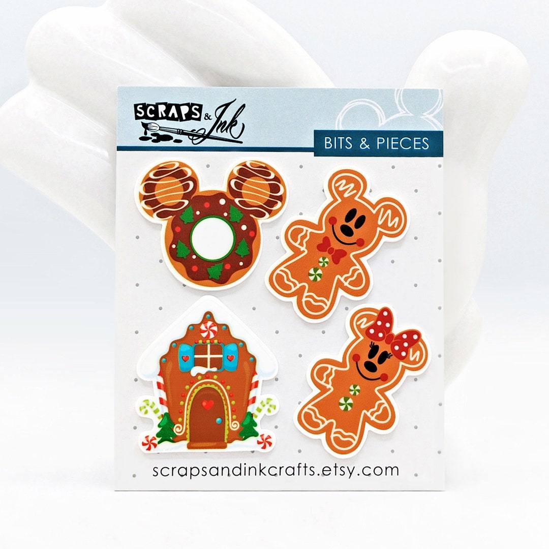 GINGERBREAD TREATS Set of 4 Acrylic Embellishments for Disney-themed ...