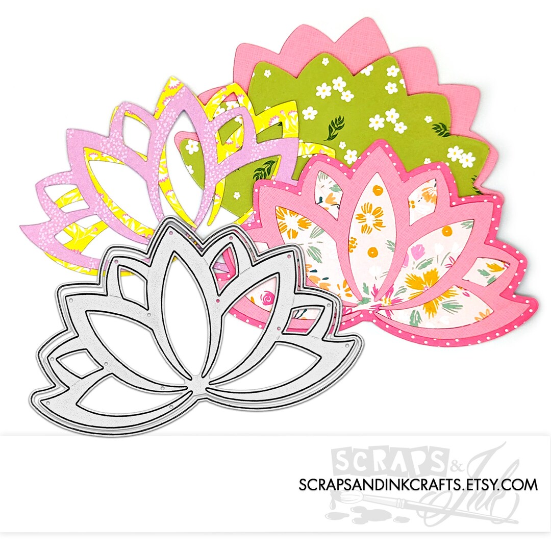 LAYERED LOTUS Set of 2 Metal Cutting Dies for Papercrafts, Scrapbooks ...