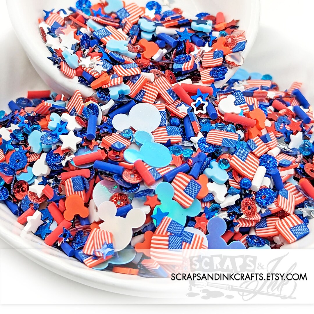 RED, WHITE & BLUE- Pixie Dust Filler for Shaker Cards, Resin, Jewelry ...