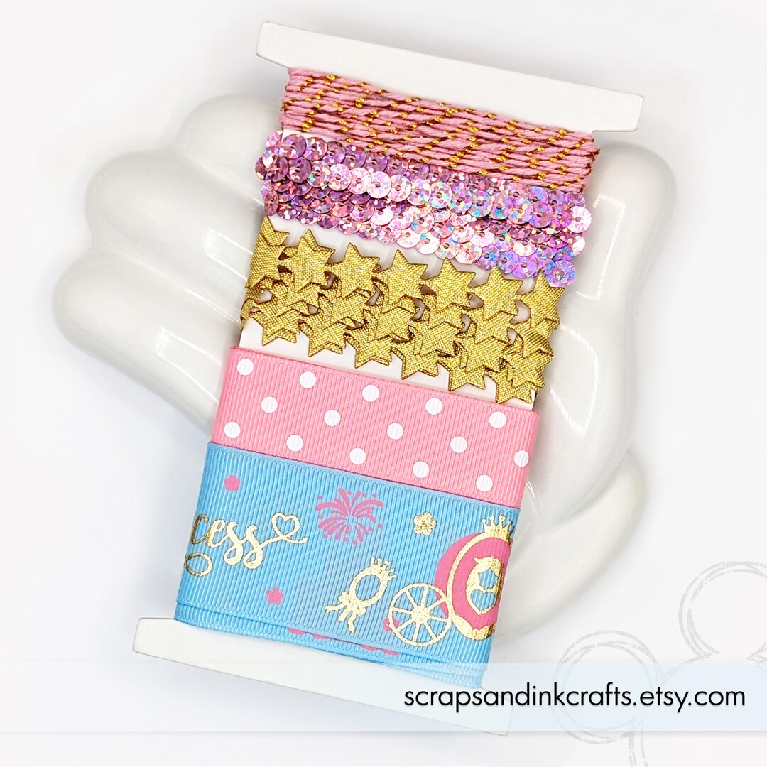 PRINCESS 2 Set of 5 Coordinating Ribbons & Trim for Disney-inspired ...
