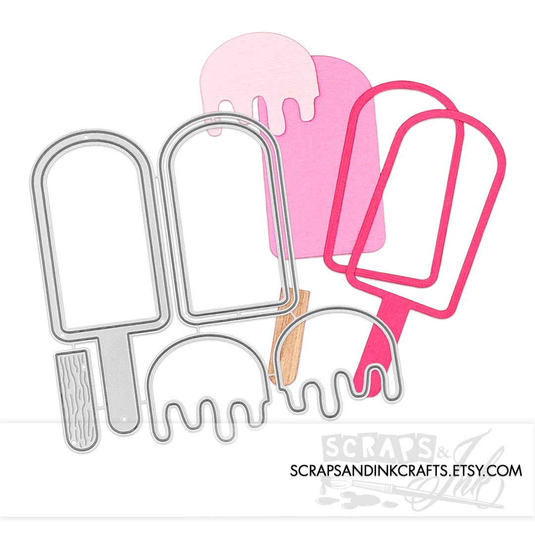 POPSICLE SHAKER SET of 6 Metal Cutting Dies for Crafts, Cards ...