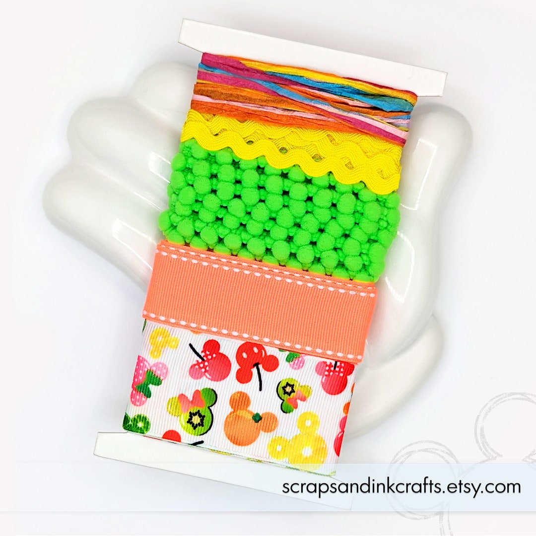 TUTTI FRUITY Set of 5 Coordinating Ribbons & Trim for Disney-inspired ...
