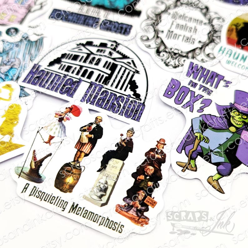 HAUNTED MANSION STICKERS Set #3 Set of 12 Water-resistant Stickers for ...