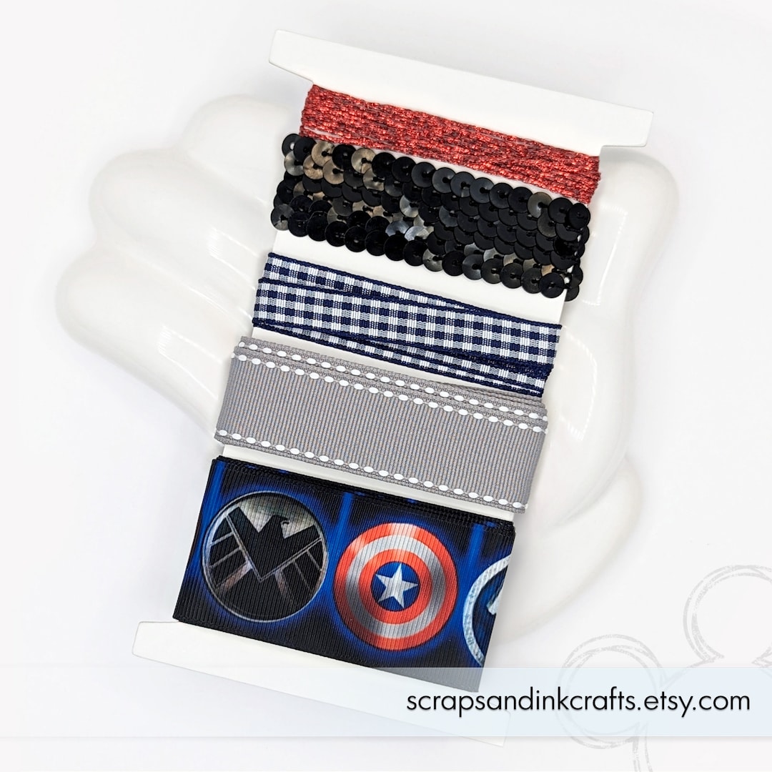 AVENGERS Set of 5 Coordinating Ribbons & Trim for Disney-inspired ...