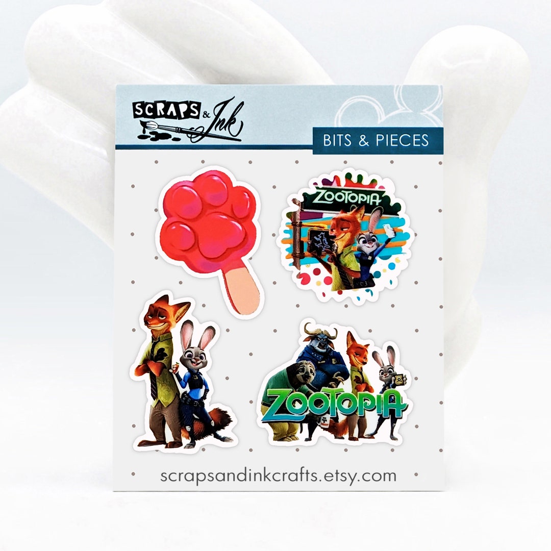 ZOOTOPIA Set of 4 Acrylic Embellishments for Disney-themed Crafts ...
