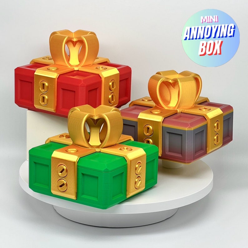 CUSTOM Mini Annoying Gift Box - 3D Printed Funny Prank Surprise Box 12 ...