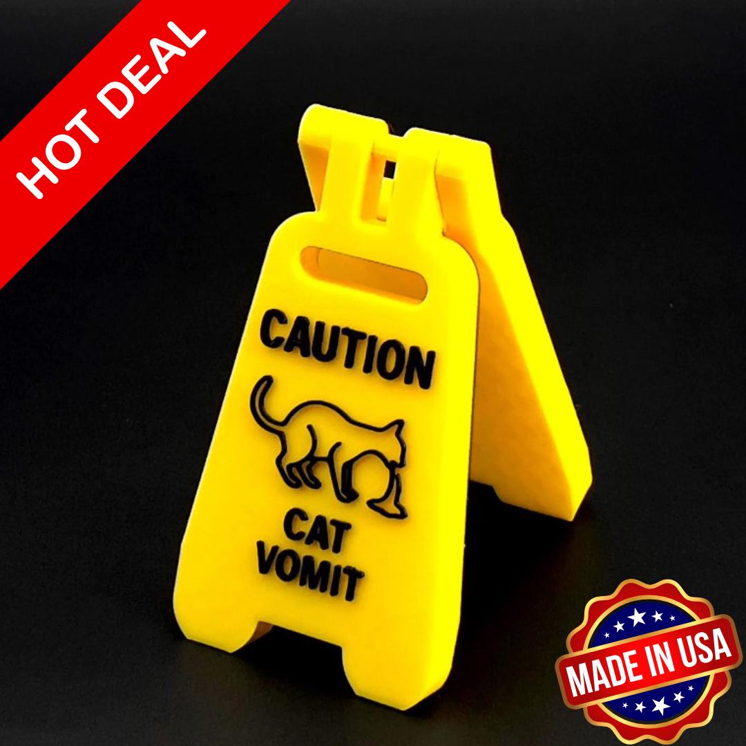 Funny 3D Printed Cat Vomit Warning Sign: Gag Gift for Cat Owners - Etsy