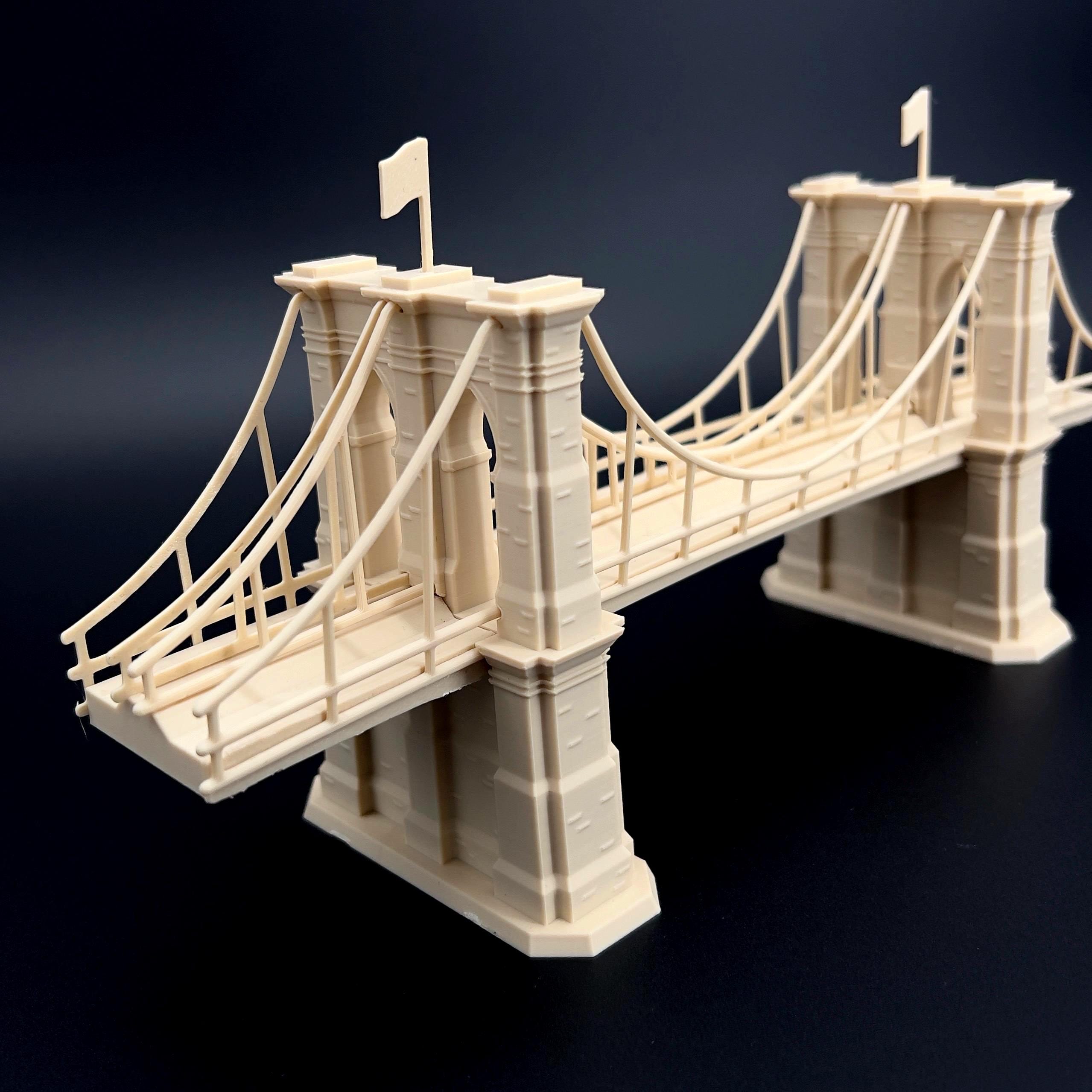 Brooklyn Bridge Model: 10 Inch Miniature Replica, NYC Decor - 3D ...