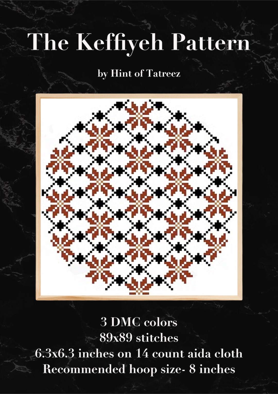 The Keffiyeh Cross Stitch Pattern | Tatreez Pattern | Hint of Tatreez ...