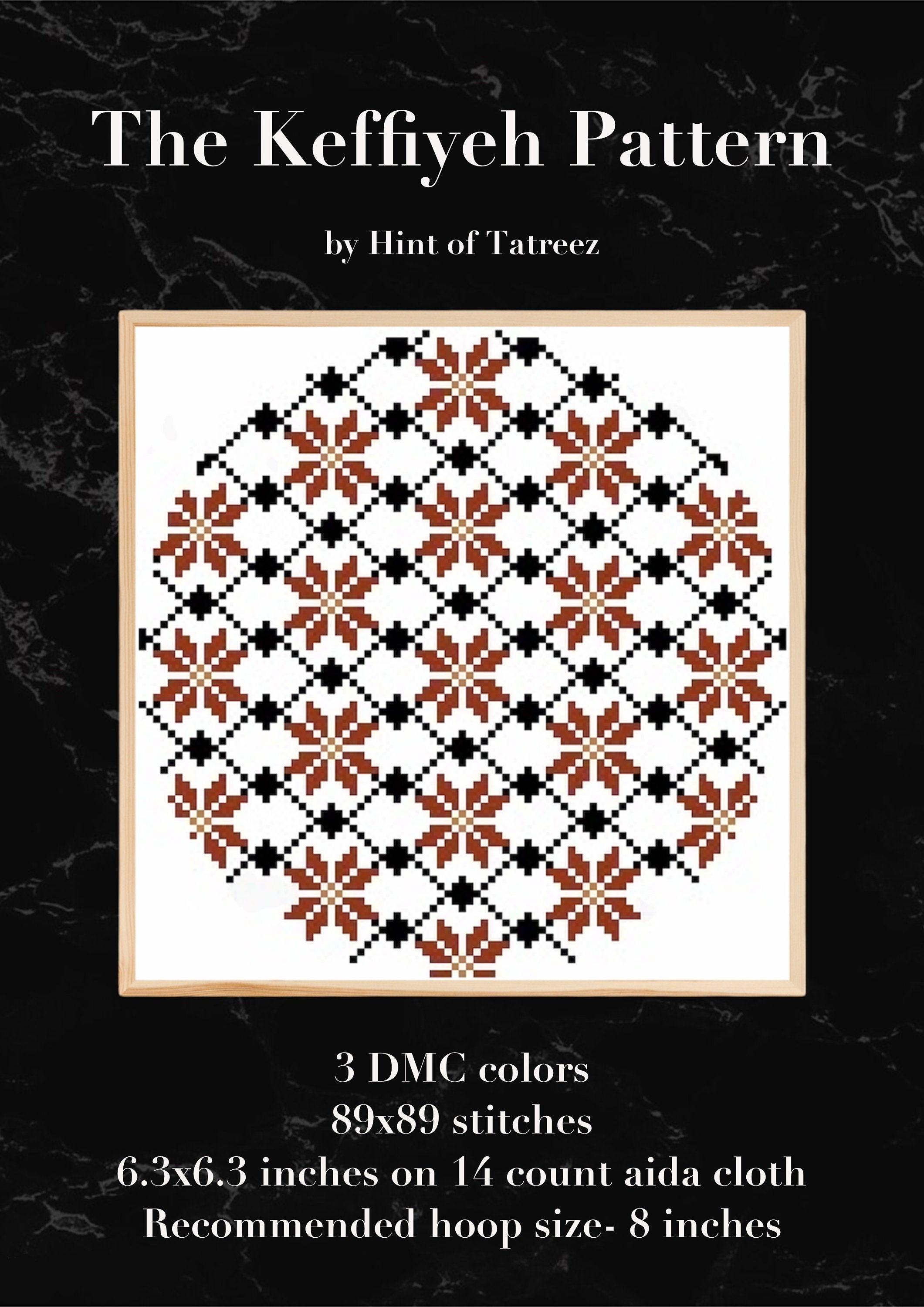 The Keffiyeh Cross Stitch Pattern | Tatreez Pattern | Hint of Tatreez ...