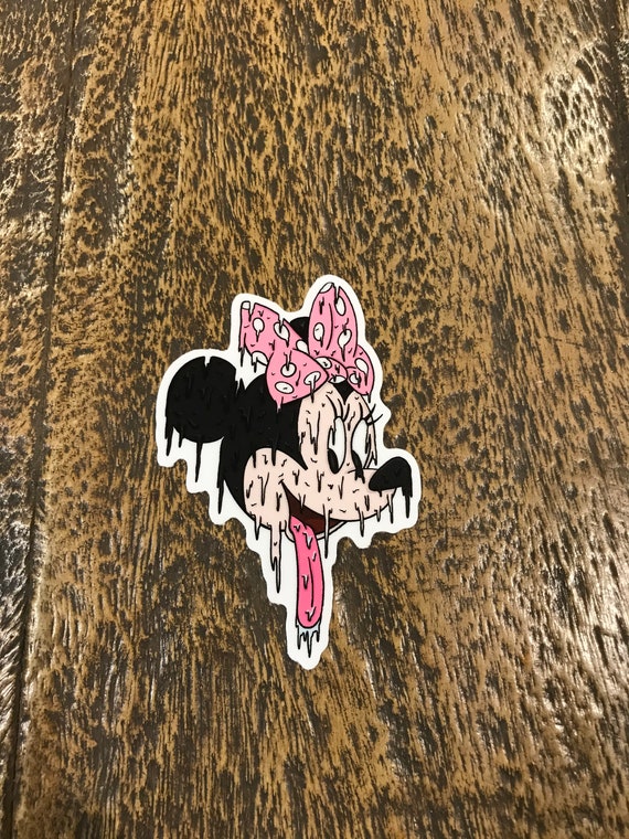 Drippy Minnie Mouse vinyl sticker | Etsy