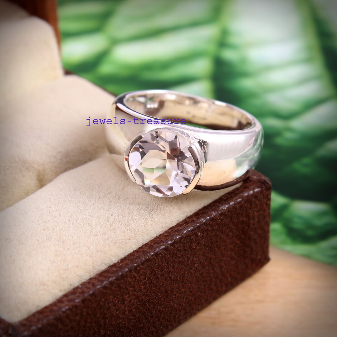Topaz Men Ring, Silver Men Ring, White Topaz Men Ring, Ring for Him ...