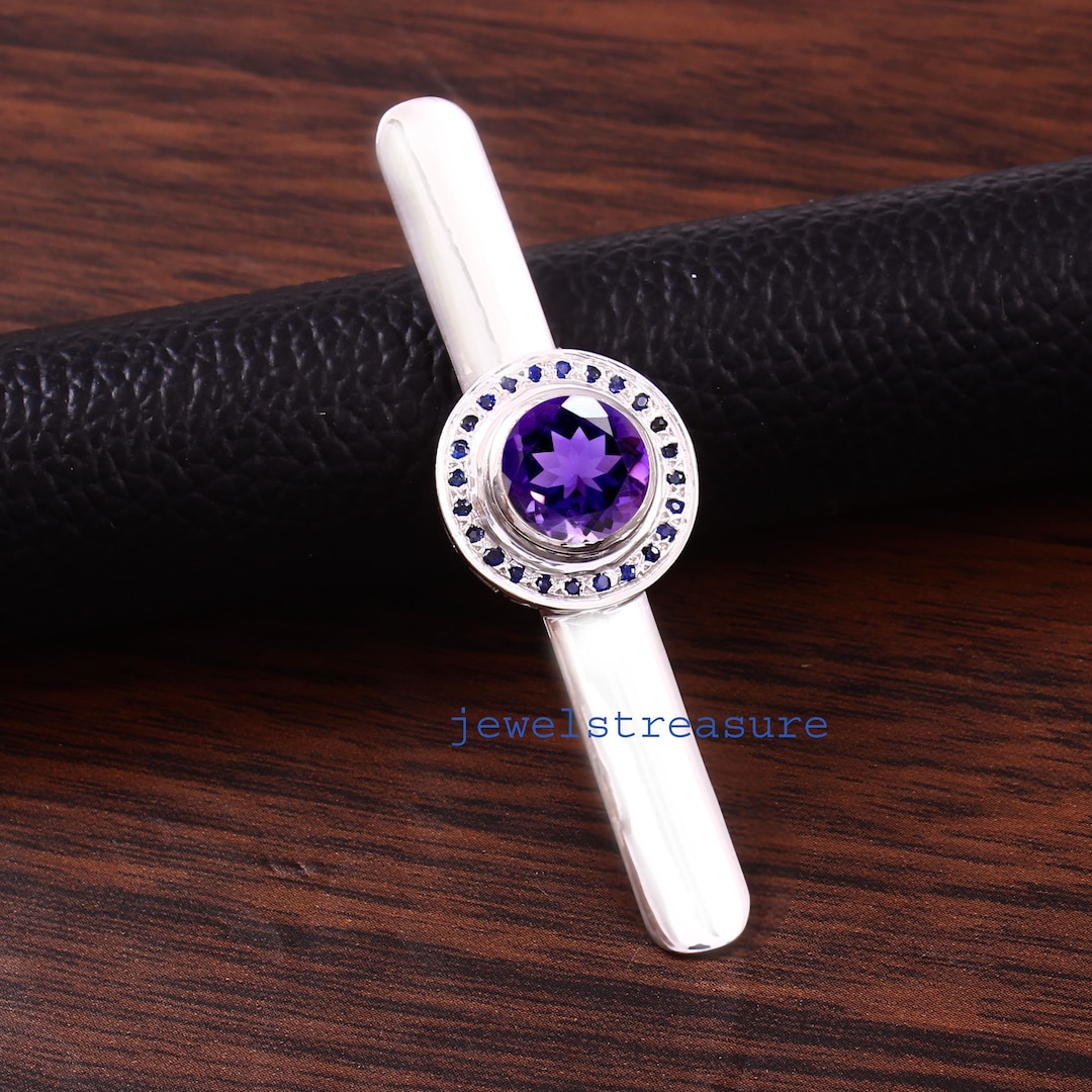 Amethyst Tie Clip, Tie Clips for Men, Personalized Tie Clip, Birth ...